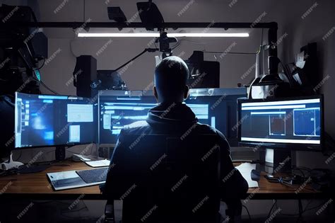 premium photo software developer programmer hacker coding scripts for cybersecurity company