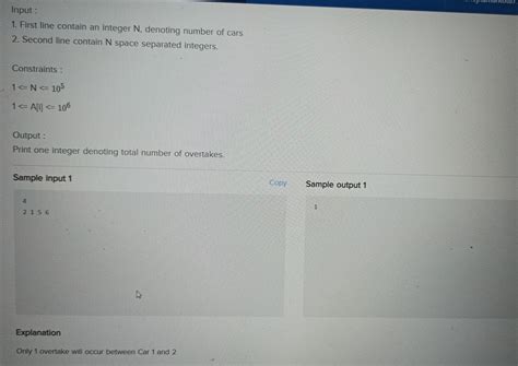 Solved Car Race Given N Cars With Their Speed In Form Of An