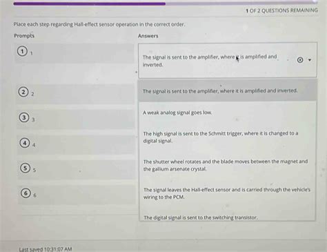 Solved Of 2 Questions Remaining Place Each Step Regarding Hall Effect