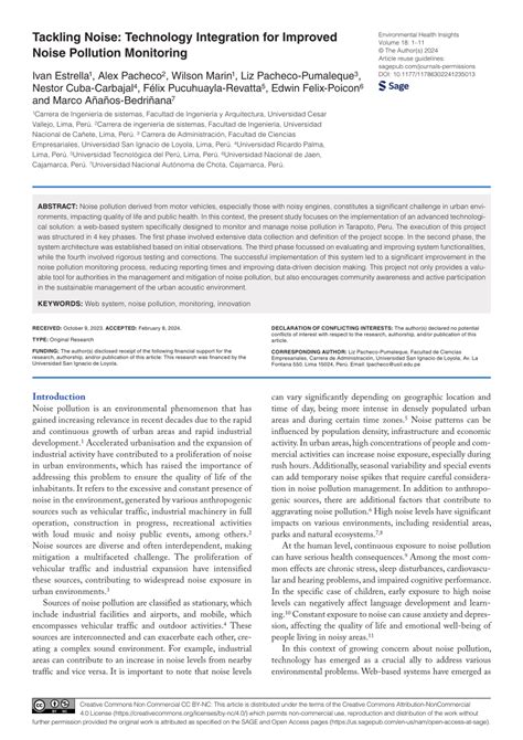 PDF Tackling Noise Technology Integration For Improved Noise Pollution Monitoring