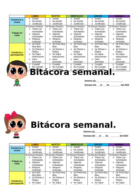 Bitacora Semanal Pdf