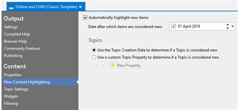 Highlighting New Items Innovasys Support