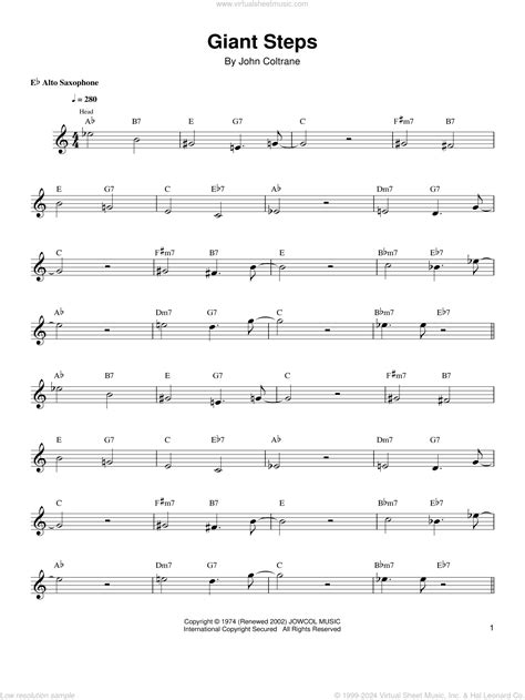 Giant Steps Sheet Music For Alto Saxophone Transcription Pdf