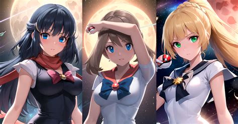 Pokémon Pokemon Trainer Sailor Moon Sailor Pokegirls Moon P1 Pixiv