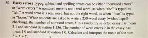 Solved 50 Essay Errors Typographical And Spelling Errors