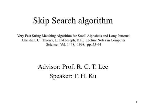 Ppt Skip Search Algorithm Powerpoint Presentation Free Download Id5501041