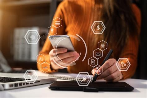 premium photo coding software developer work with augmented reality