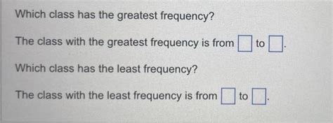 Solved Complete The Table Starting With The Lowest Class