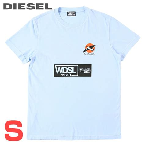 【楽天市場】 Diesel ディーゼル メンズ プリント クルーネック スリムフィット 半袖tシャツ カットソー【t Diegor C11】【サイズs】【ライトブルー】die M T F4
