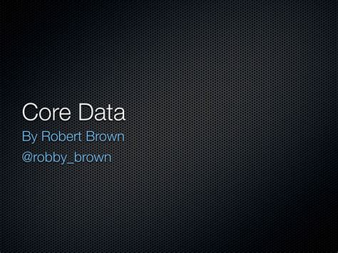Core Data Speaker Deck