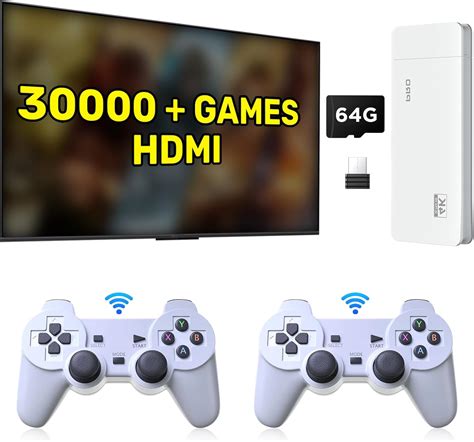 Retro Game Console Stick With Built In 30000 Games 4k Hd Video Game Console Stick Wireless