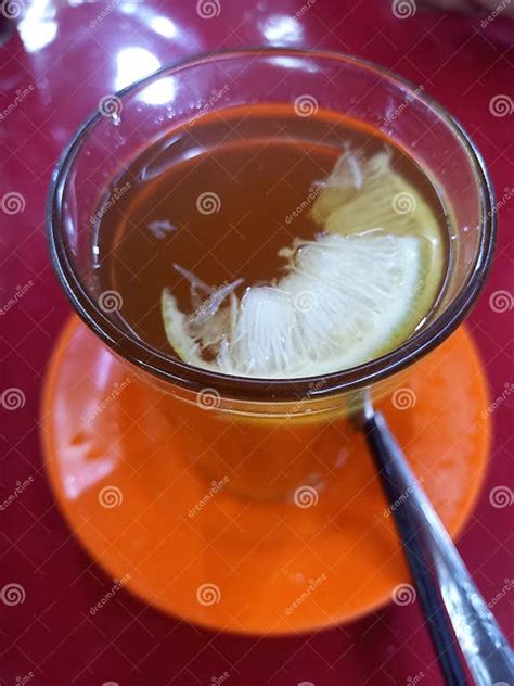 A Glass Of Lemom Tea In Rainy Day Stock Image Image Of Lemom Glass