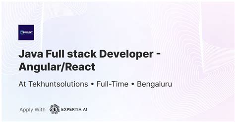 Java Full Stack Developer Angularreact Job Bengaluru Mid Level