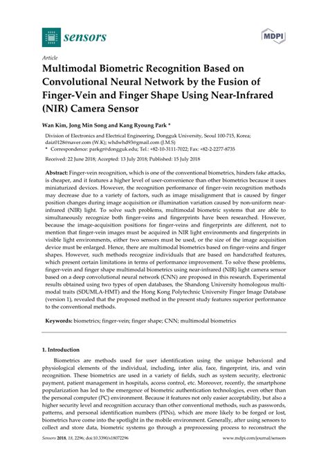 Pdf Multimodal Biometric Recognition Based On Convolutional Neural