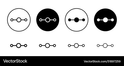 Linear Molecular Structure Icon Set Collection Vector Image
