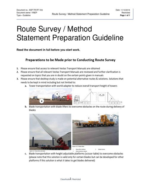 Asp Tr Rt V04 Route Survey Method Statement Preparation Guideline Pdf