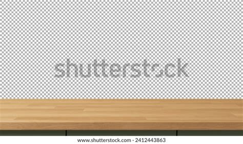 Empty Space Wooden Table Top Surface Stock Illustration 2412443863