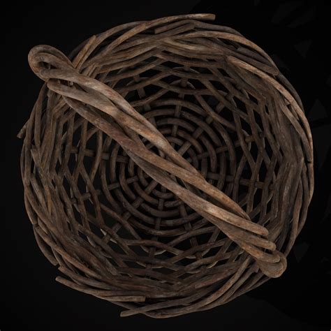 Wooden Root Basket Model Turbosquid 2031111
