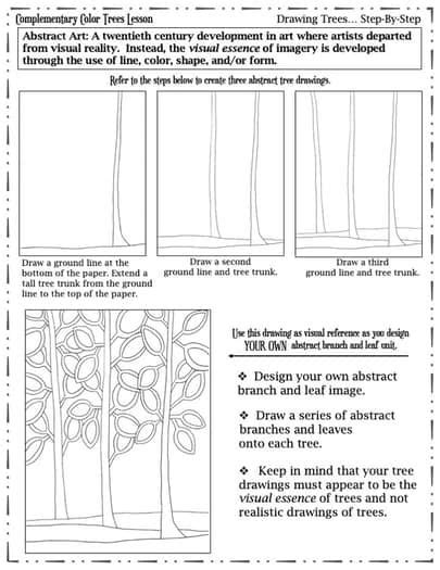 Art Lesson Complementary Color Trees