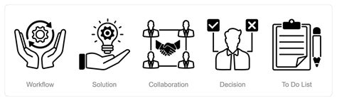 A Set Of 5 Project Management Icons As Workflow Solution Collaboration 46399043 Vector Art At