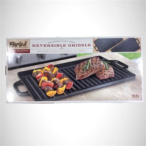 Parini Kitchen Parini Grill Masters Seasoned Cast Iron Reversible
