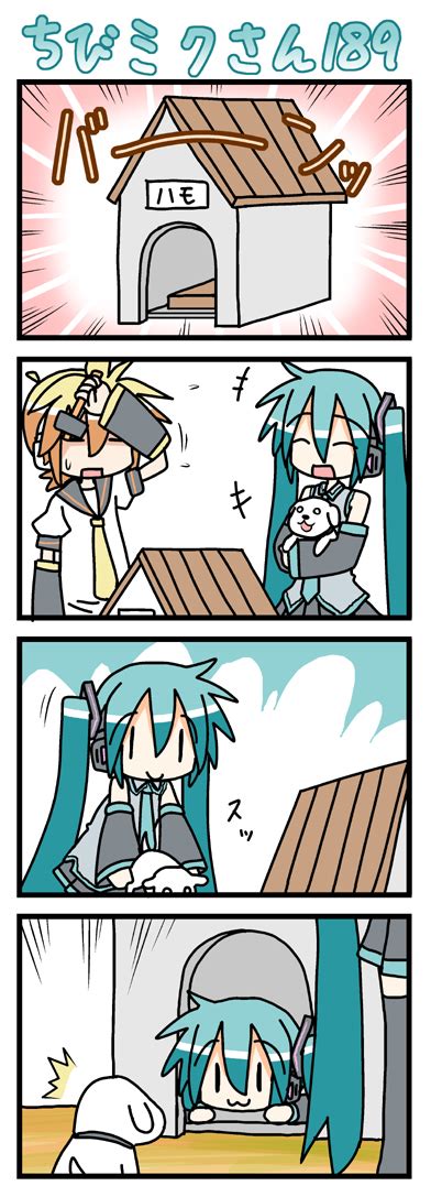 hatsune miku kagamine len chibi miku and hamo vocaloid drawn by