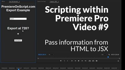 Passing Information From Html To Jsx In Your Premiere Panel Youtube