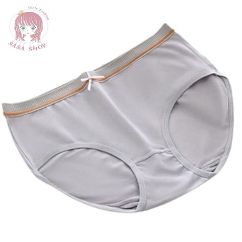 เข้าใหม่ กางเกงในผ้านุ่ม แต่งโบว์สีพื้นพลาสเทล เรียบๆแต่น่ารัก มี 7 สี พร้อมส่ง Cs016 Sasa