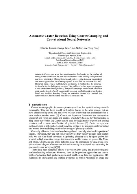 Pdf Automatic Crater Detection Using Convex Grouping And