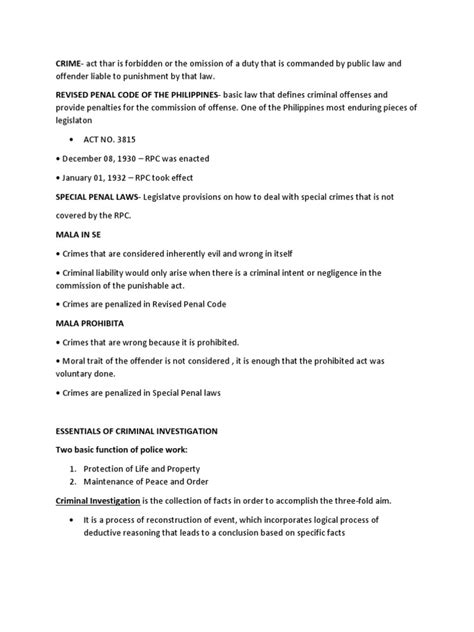 Cdi Reviewer Midterm Pdf Pathology Criminal Law