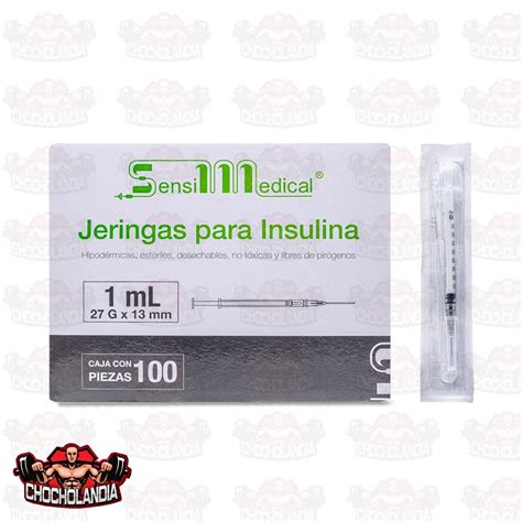 Jeringa Para Insulina Hipodermica 1ml 27 G X 13 Mm Caja Con 100 Piezas