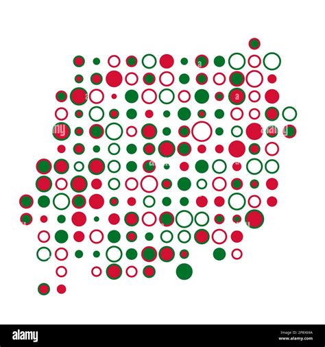 Sudan Map Silhouette Pixelated Generative Pattern Illustration Stock