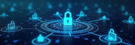 Futuristic Tech Illustration Shows Interconnected Security System Network Structure With Many