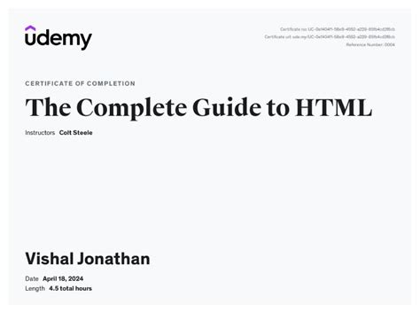 Vishal Jonathan On Linkedin Html Webdevelopment Alwayslearning Udemy