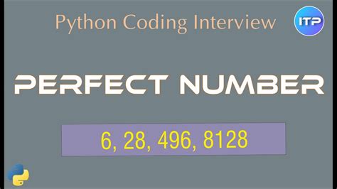 Perfect Number Using Python Python Coding Interview Question An It