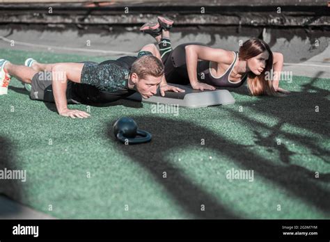 Beautiful Woman Doing Push Ups Hi Res Stock Photography And Images Alamy