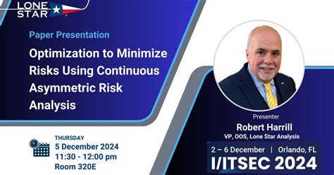 Lone Star Analysis On Linkedin Iitsec2024 Riskanalysis Optimization
