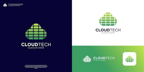 Premium Vector Cloud Tech With Abstract Storage Database Server Logo