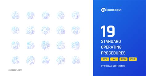 Standard Operating Procedures Icon Pack 19 Free Download Business