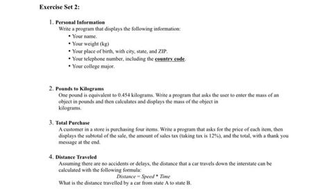 Solved 1 Personal Information Write A Program That Displays