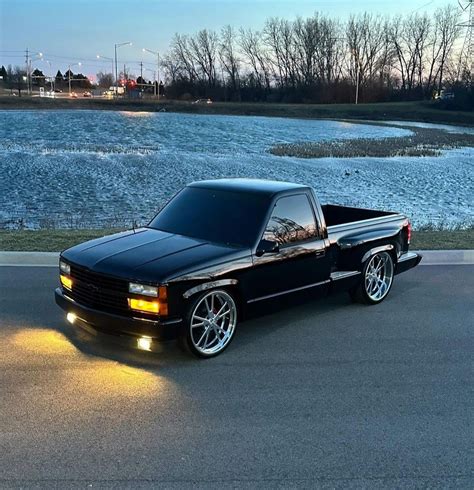 Black Pickup Truck By The Lake Obs Chevy Pickup Chevy Obs Single Cab