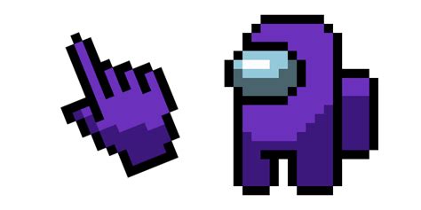 Among Us Pixel Purple Character Cursor Custom Cursor