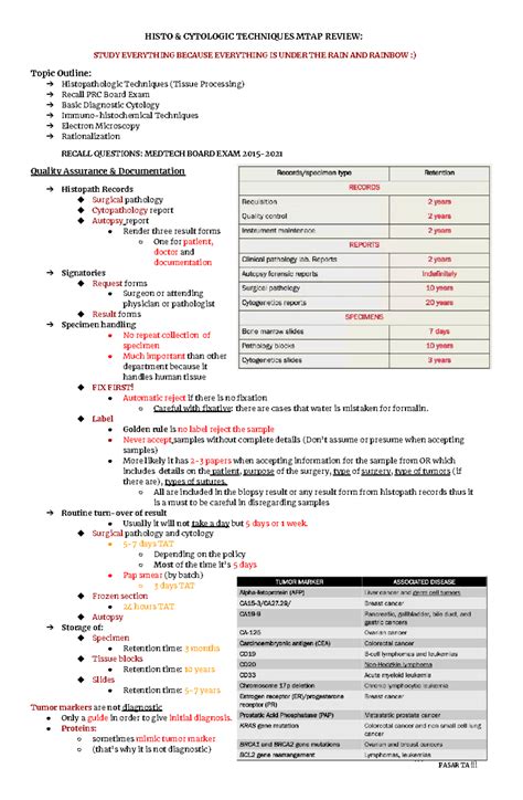 Mtle Histotech Histopathology Notes Histo And Cytologic Techniques