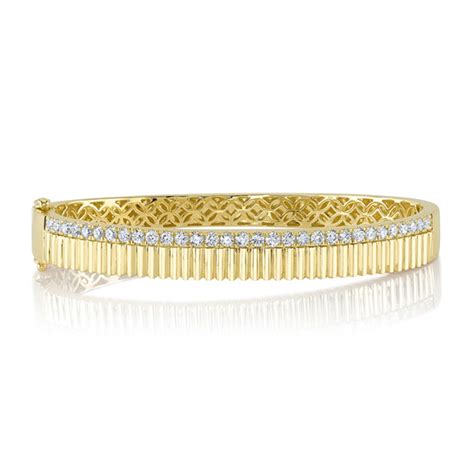 14kt 107ct Gold Diamond Bangle Bracelet Baileys Fine Jewelry