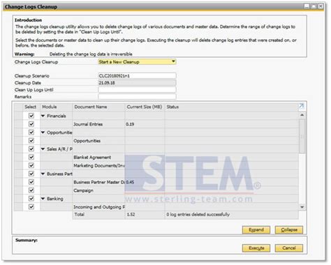 Clean Up Your Change Log SAP Business One Indonesia Tips STEM SAP Gold Partner