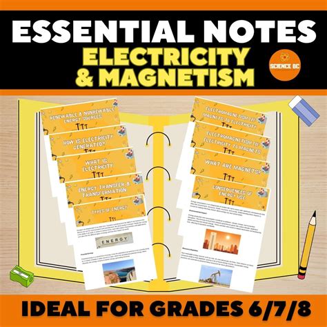 Electricity And Magnetism Essential Notes Bundle Science Bc