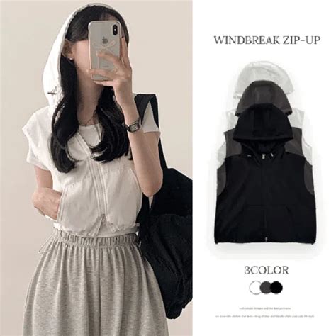 휴가룩여름조끼 필수소장템 피스트 투웨이 후드 바람막이 조끼 집업 3color