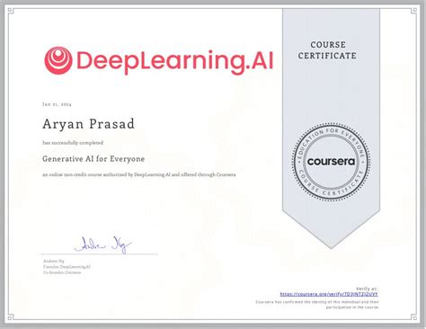 Aryan Prasad On Linkedin Generativeai Coursera Deeplearningai