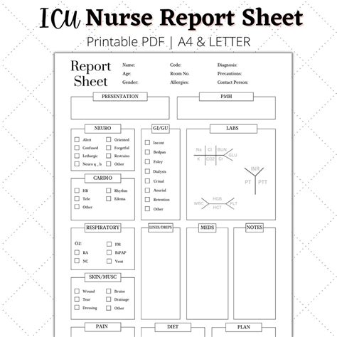 Icu Report Sheet Template