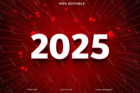 Happy New Year 2025 Text Style Effect Free Photoshop Psd File